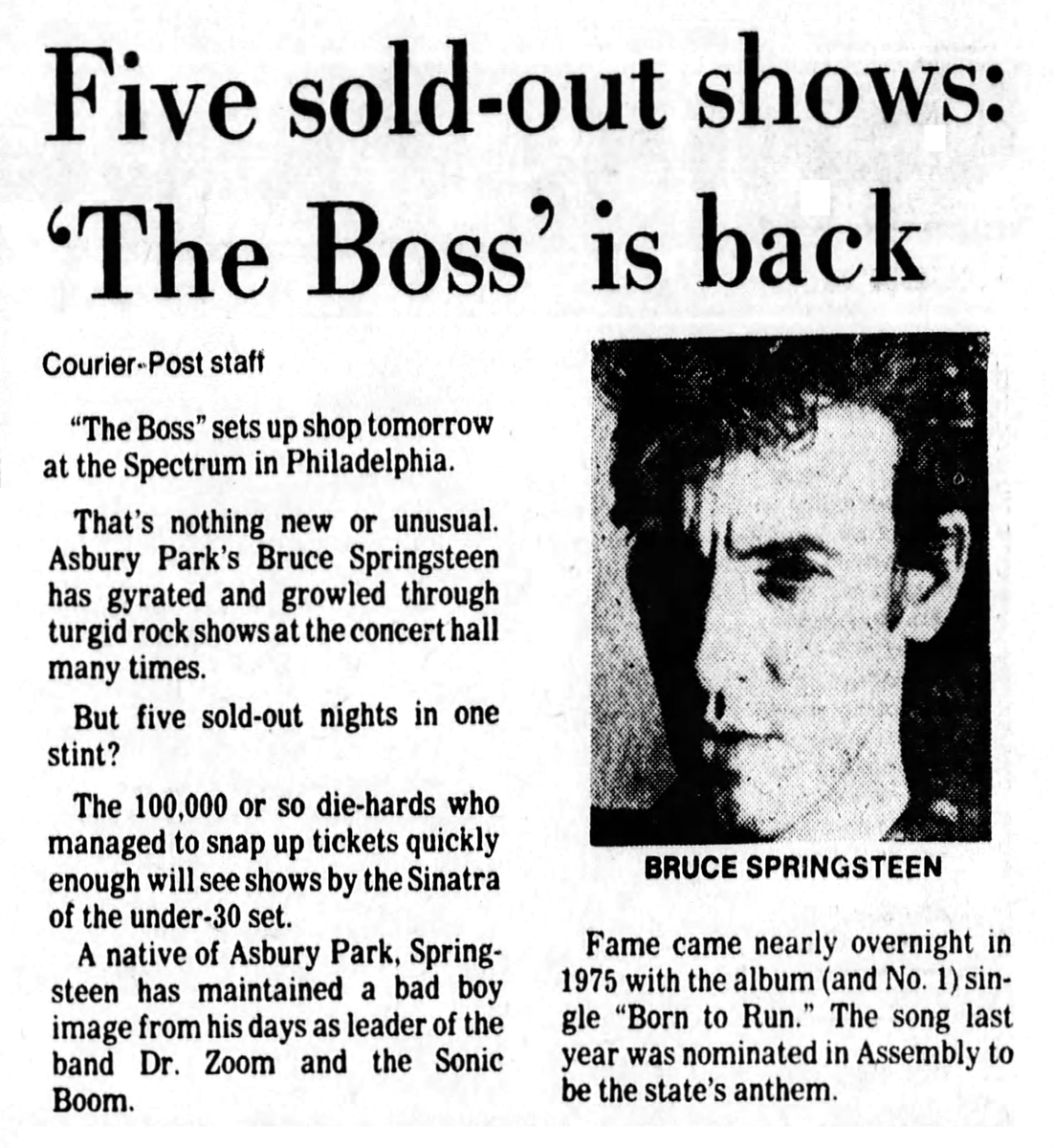 Jul 13, 1981: Bruce Springsteen & The E Street Band at The Spectrum ...