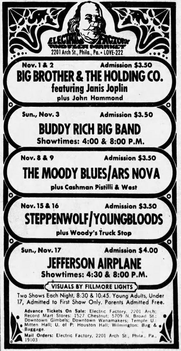 Nov 03, 1968: buddy rich at Electric Factory Philadelphia, Pennsylvania ...