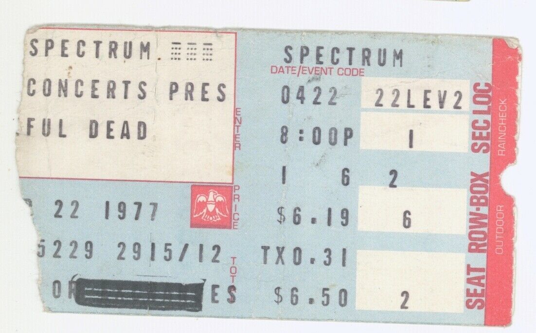 Apr 22, 1977: Grateful Dead at The Spectrum Philadelphia, Pennsylvania ...
