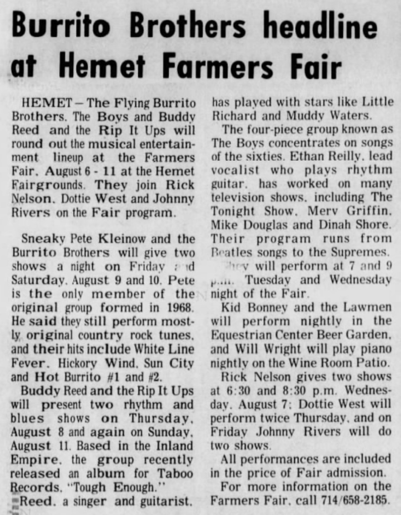 Ricky Nelson Concert & Tour History | Concert Archives