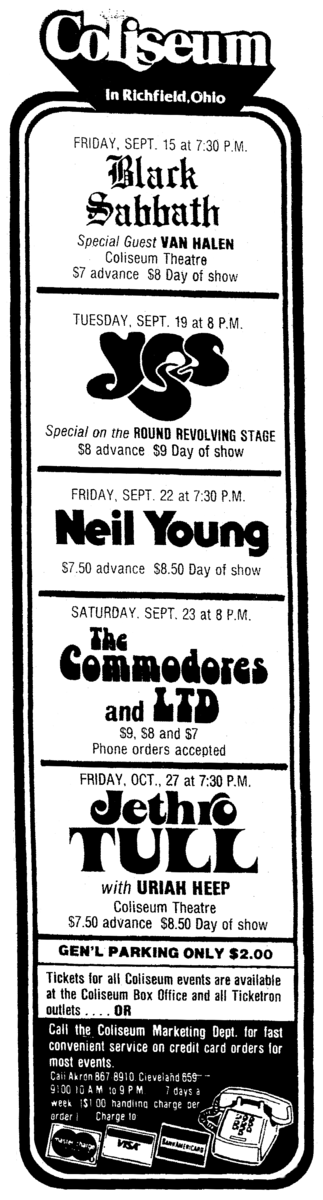 Sep 19, 1978: Yes at Richfield Coliseum Richfield, Ohio, United States ...