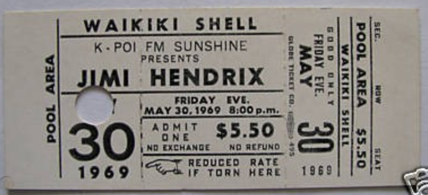 May 30, 1969: Jimi Hendrix at Waikiki Shell Honolulu, Hawaii, United ...