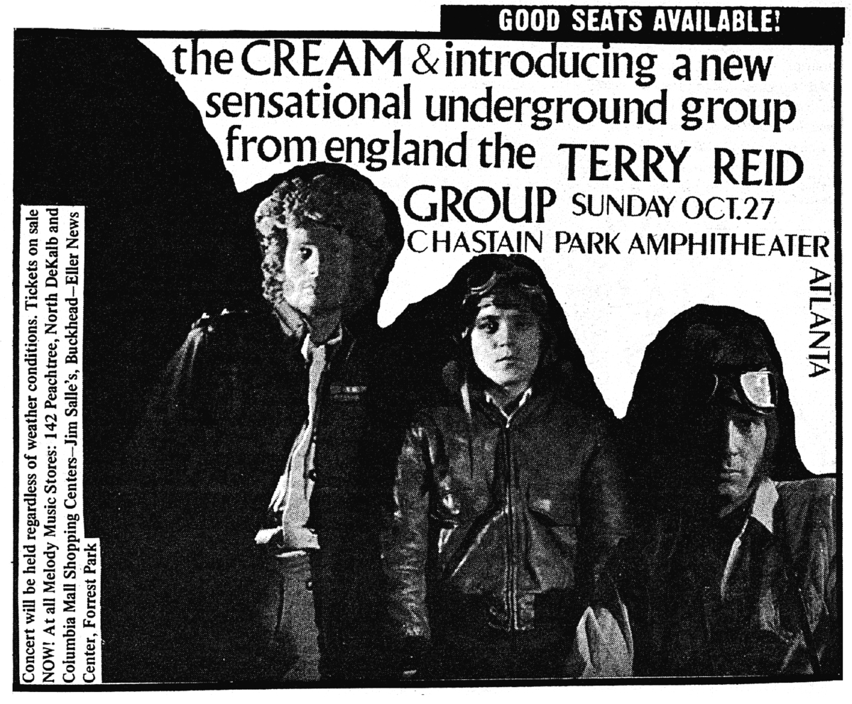 Oct 27, 1968: Cream / Terry Reid at Chastain Park Amphitheater Atlanta ...