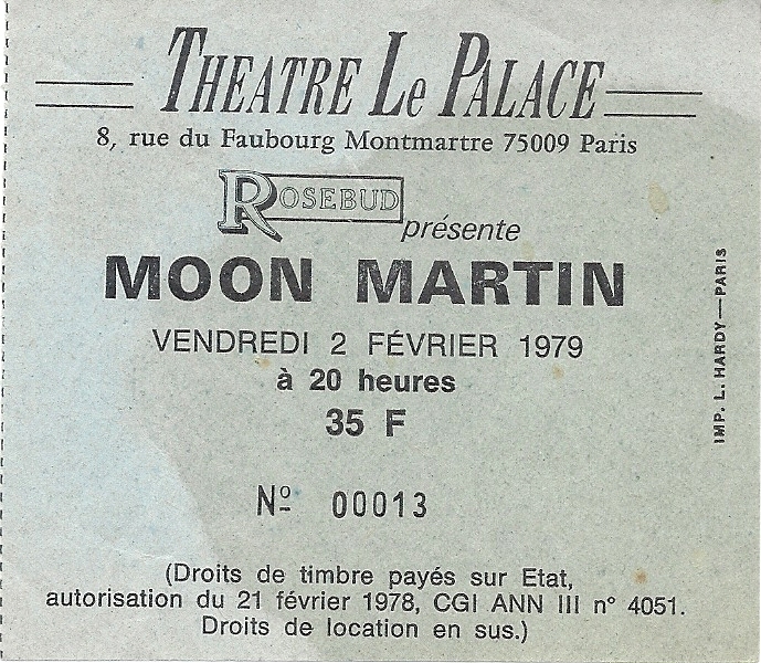 Moon Martin Concert & Tour History | Concert Archives