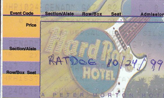Oct 24, 1999: Ratdog at The Joint at the Hard Rock Hotel Las Vegas ...