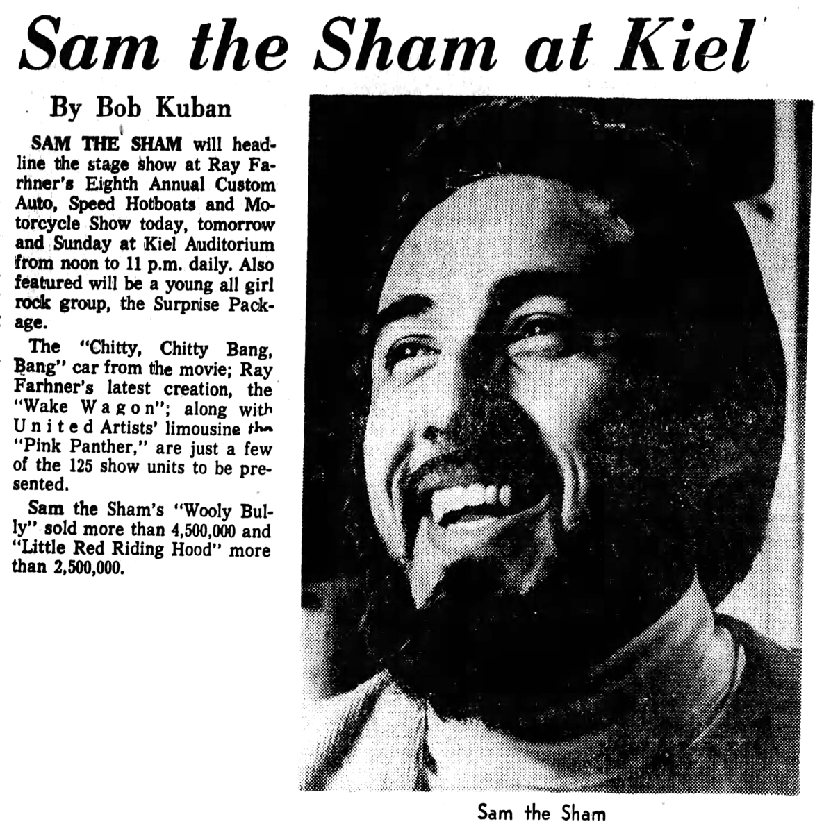 Sam The Sham & The Pharaohs Concert & Tour History | Concert Archives