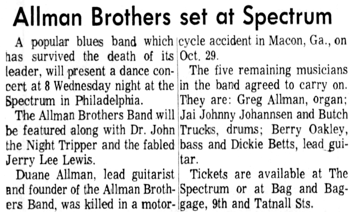 Dec 29, 1971: Allman Brothers Band / Dr. John / Jerry Lee Lewis at The ...