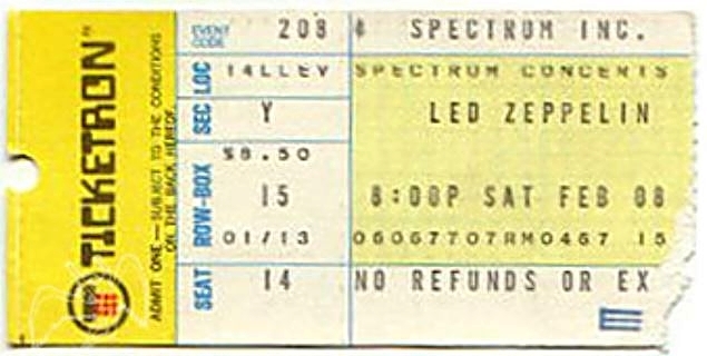 Feb 08, 1975: Led Zeppelin at The Spectrum Philadelphia, Pennsylvania ...