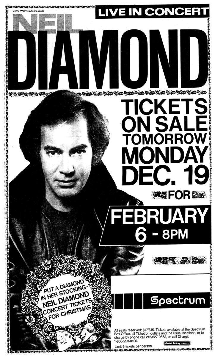Neil Diamond's 1984 Concert & Tour History | Concert Archives