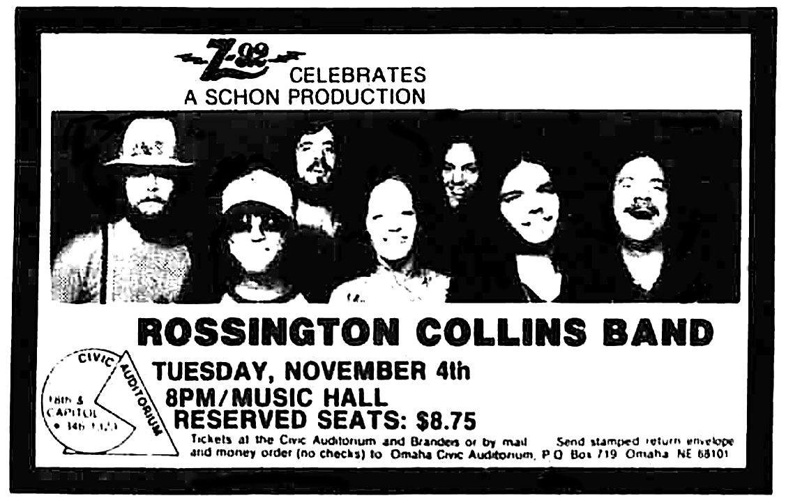 Nov 04, 1980: Rossington Collins Band at Music Hall Omaha, Nebraska ...