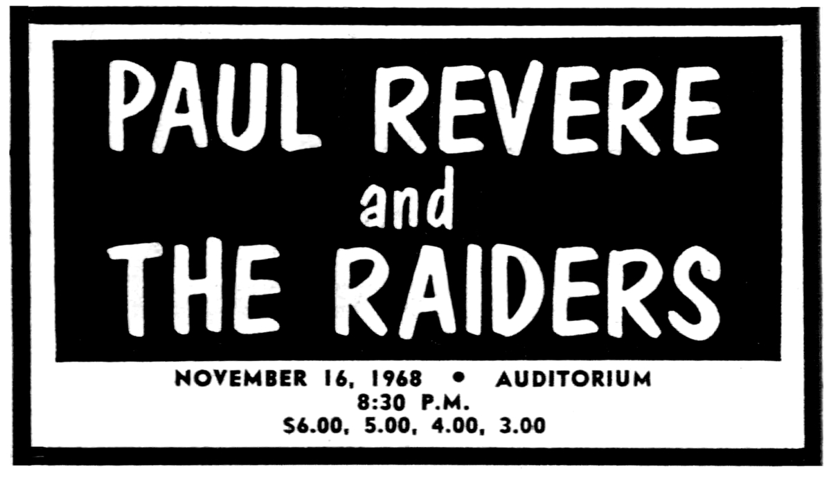 Nov 16, 1968: Paul Revere & The Raiders at Auditorium Theatre Chicago ...