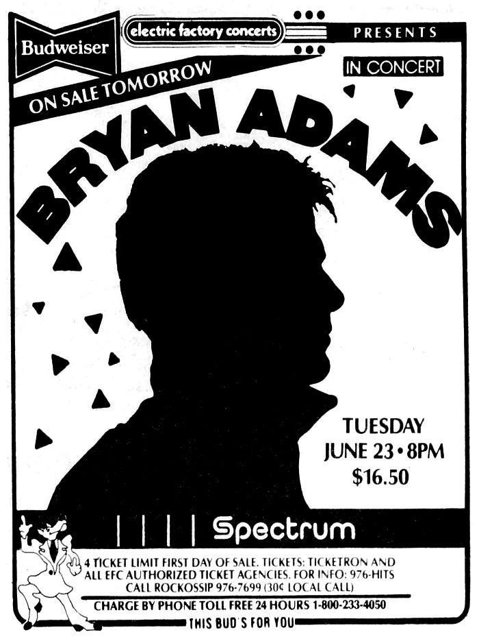 Bryan Adams's 1987 Concert & Tour History | Concert Archives