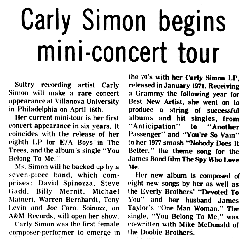 Concert History of Villanova Fieldhouse, Villanova University Villanova ...