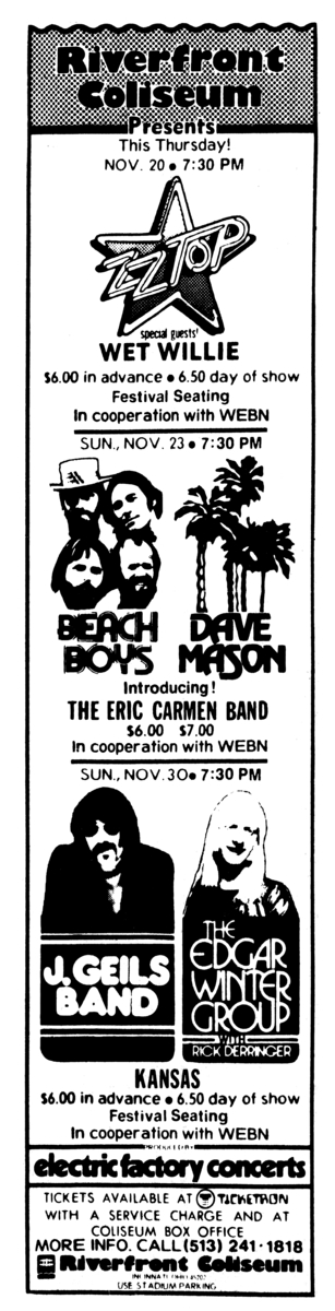 Concert History of Riverfront Coliseum Cincinnati, Ohio, United States ...