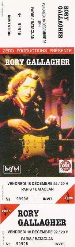 Dec 18, 1992: Rory Gallagher at Bataclan Paris, Île-de-France, France ...