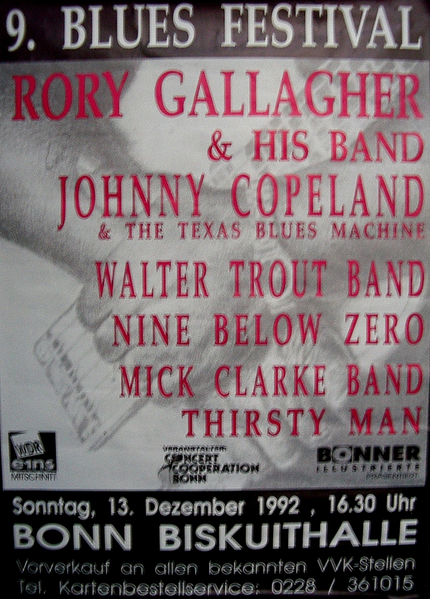 Dec 13, 1992: Rory Gallagher at Biskuithalle Bonn, North Rhine ...