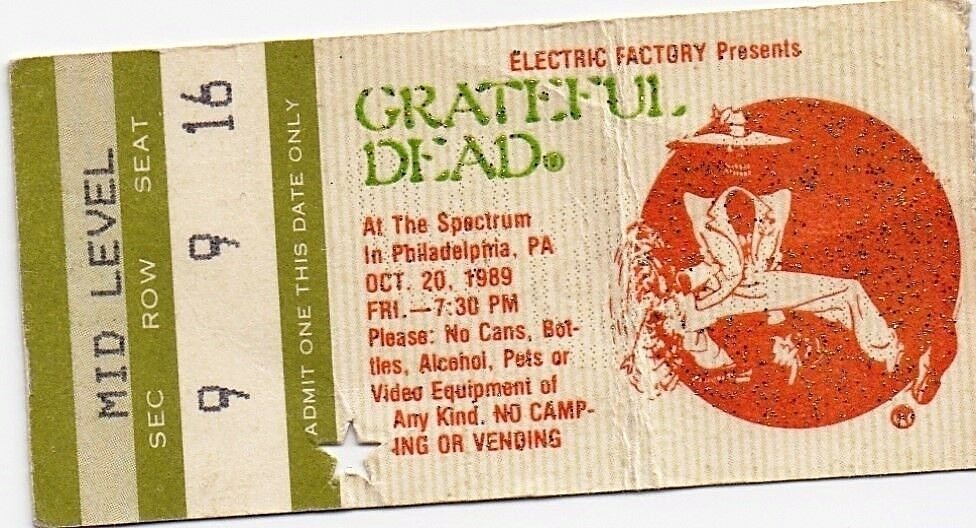 Oct 18, 1989: Grateful Dead at The Spectrum Philadelphia, Pennsylvania ...