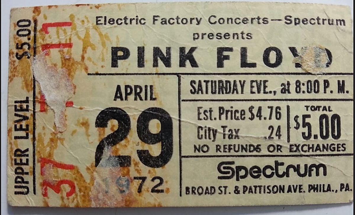 Apr 29, 1972: Pink Floyd at The Spectrum Philadelphia, Pennsylvania ...