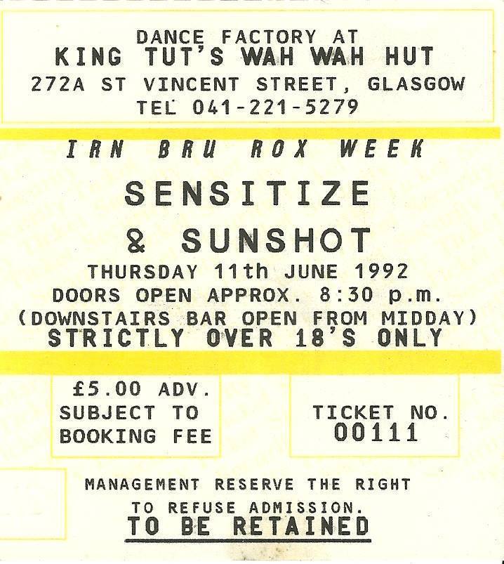 Sunshot's 1992 Concert & Tour History | Concert Archives