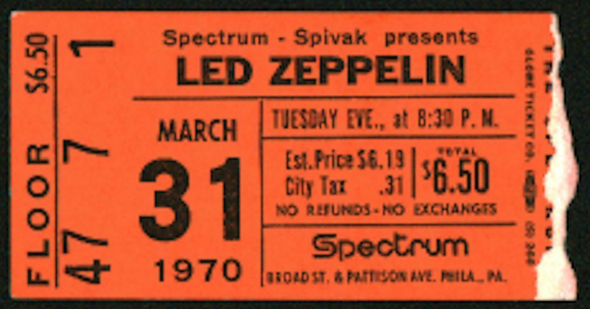 Mar 31, 1970: Led Zeppelin at The Spectrum Philadelphia, Pennsylvania ...