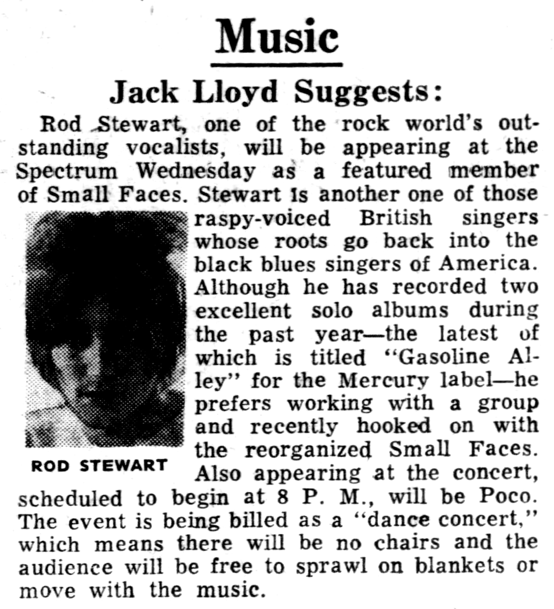 Aug 05, 1970: Rod Stewart / Poco / savage grace at The Spectrum ...