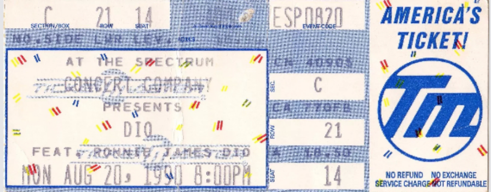 Aug 20, 1990: Dio / Yngwie Malmsteen / Heavens Edge at The Spectrum ...