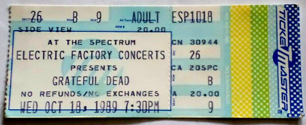 Oct 18, 1989: Grateful Dead at The Spectrum Philadelphia, Pennsylvania ...