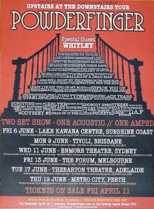 Jun 11, 2008: Powderfinger / Whitley at Enmore Theatre Sydney, New ...