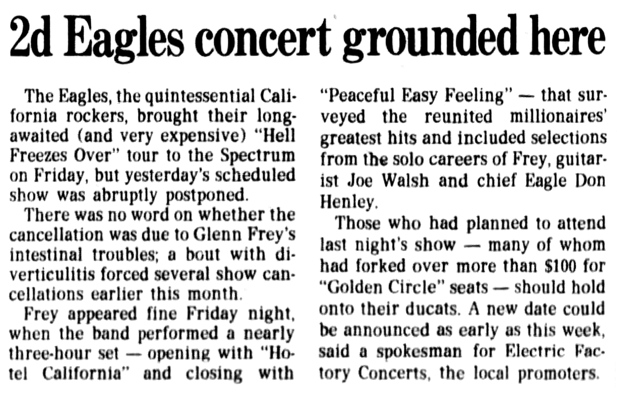 Eagles's 1994 Concert & Tour History | Concert Archives
