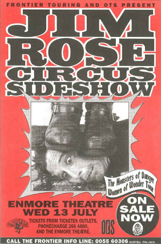 Jul 13, 1994: Jim Rose Circus at Enmore Theatre Newtown, New South ...