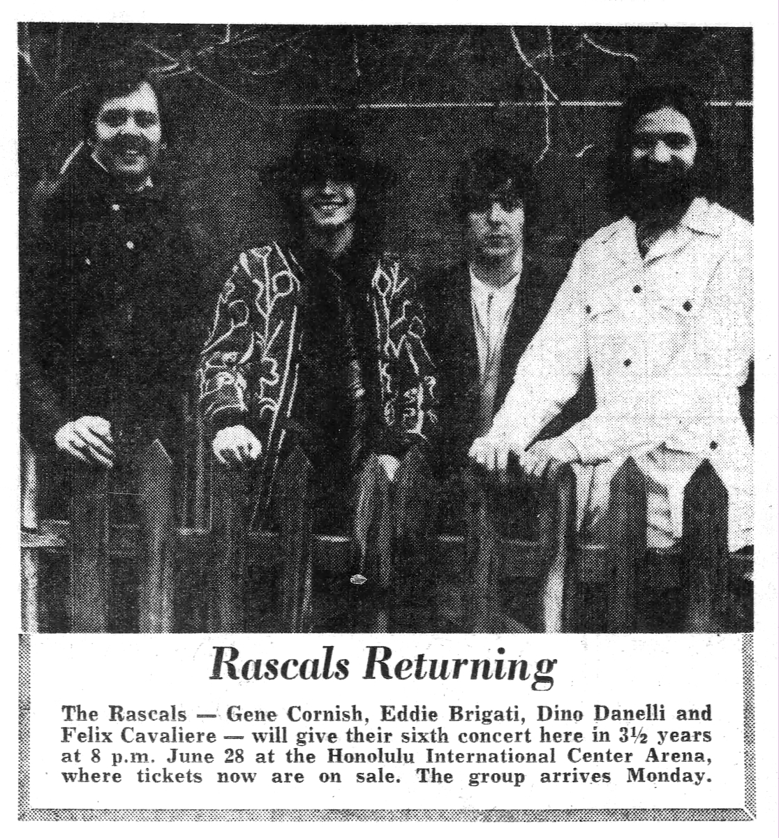 Jun 28, 1969: The Rascals at Honolulu International Center Honolulu ...