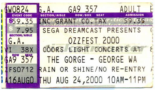 Ozzfest 2000 Concert & Tour History | Concert Archives