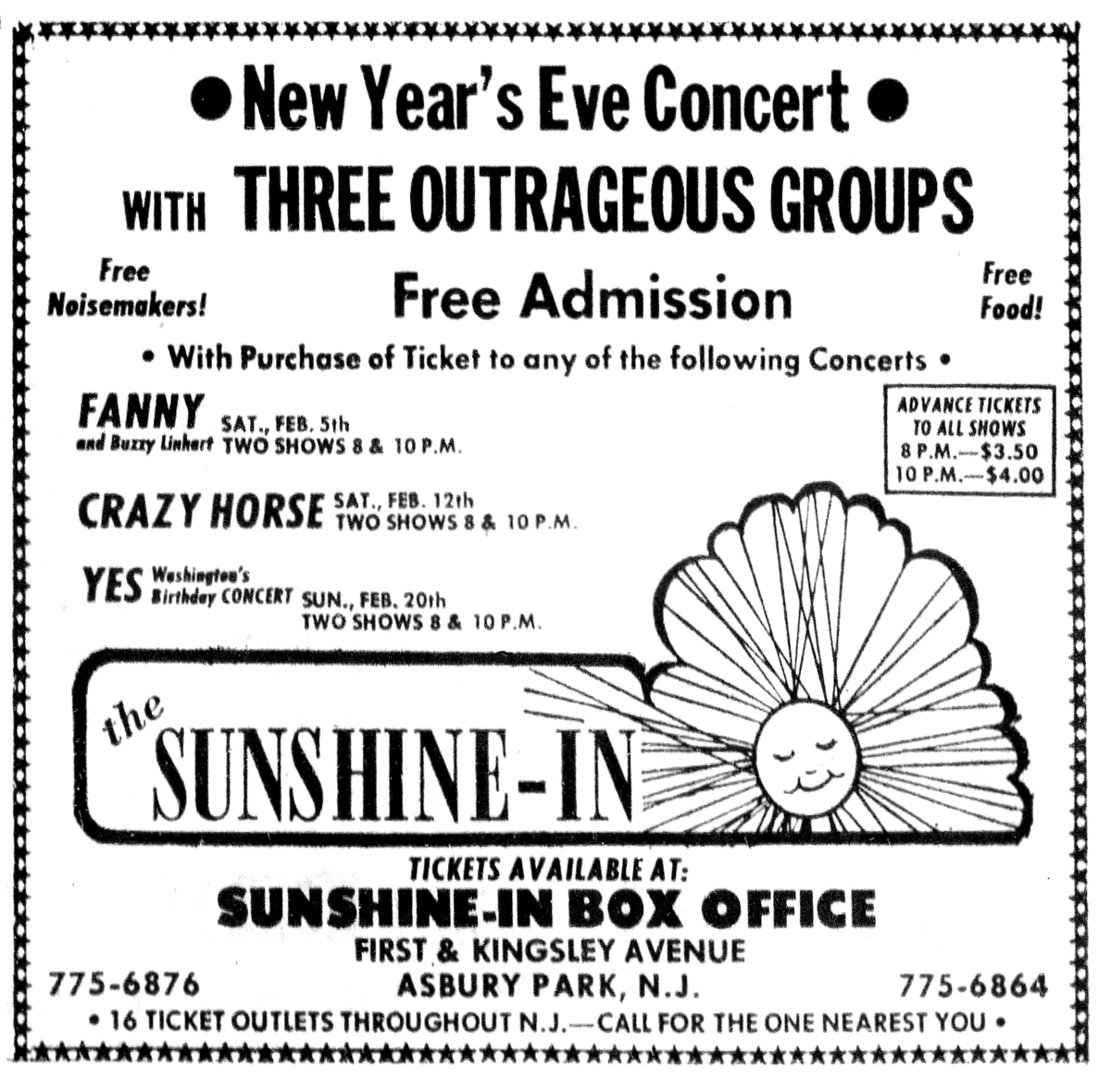 Bruce Springsteen's 1972 Concert & Tour History | Concert Archives