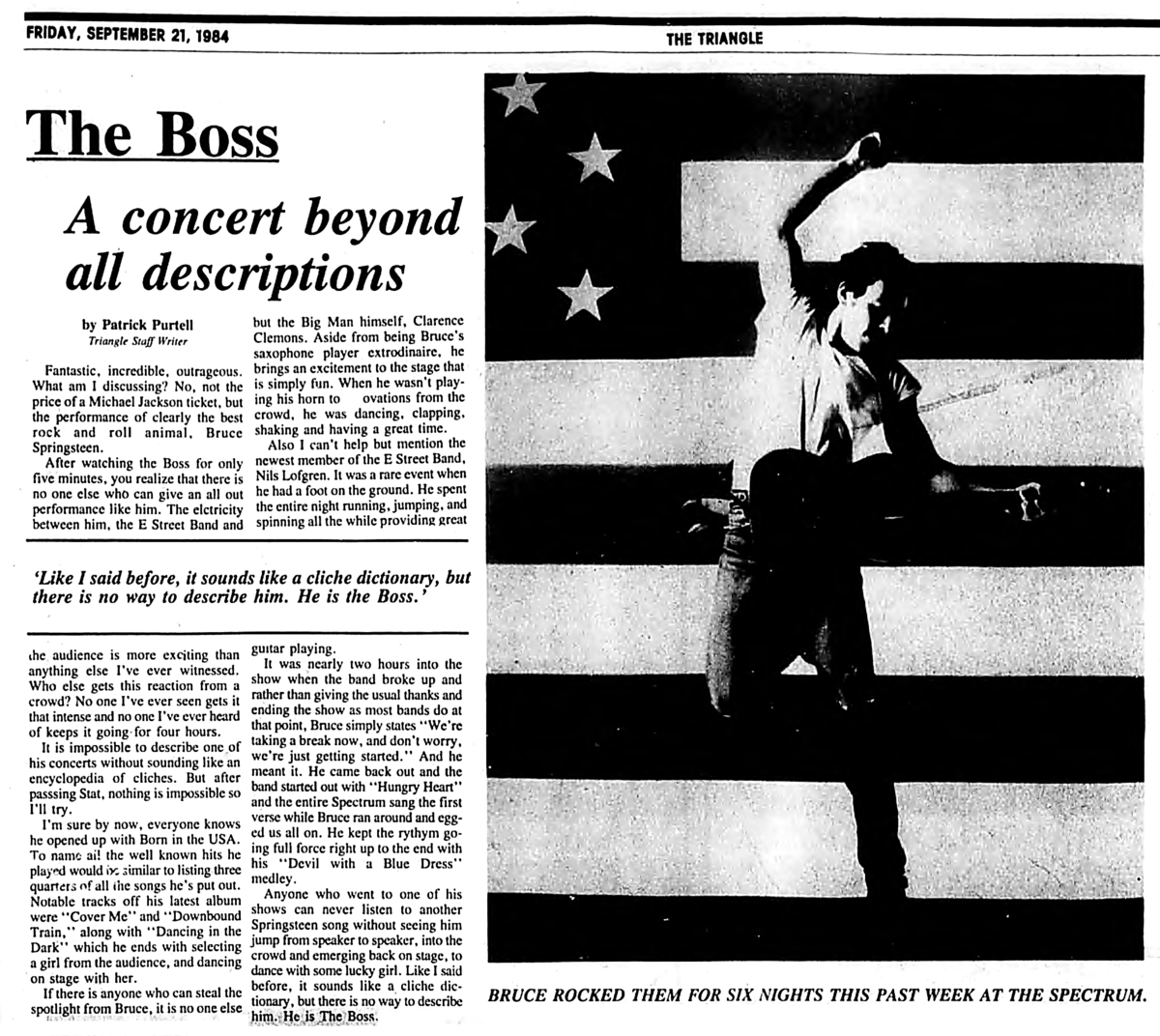 Sep 11, 1984: Bruce Springsteen & The E Street Band at The Spectrum ...