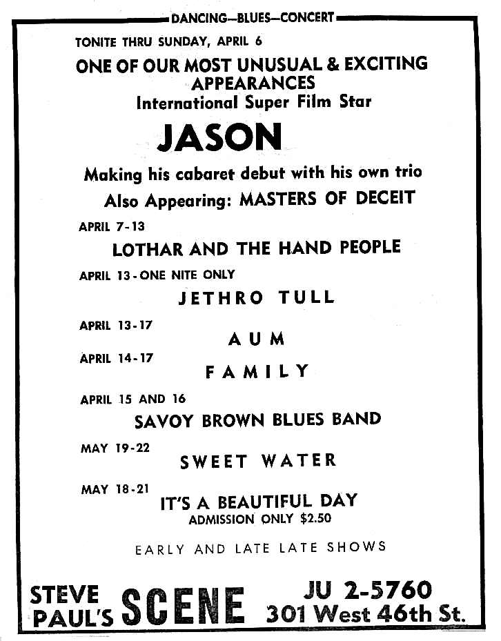 Apr 13, 1969: Jethro Tull at Steve Paul's Scene New York, New York ...