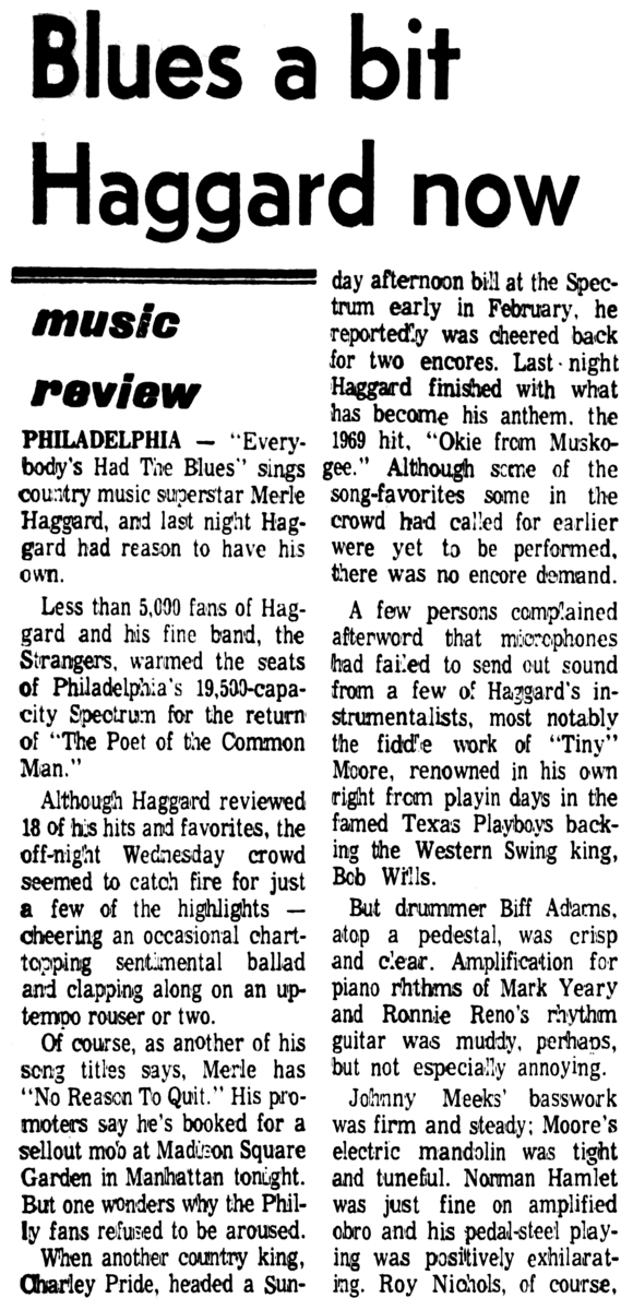 Merle Haggard Concert & Tour History | Concert Archives