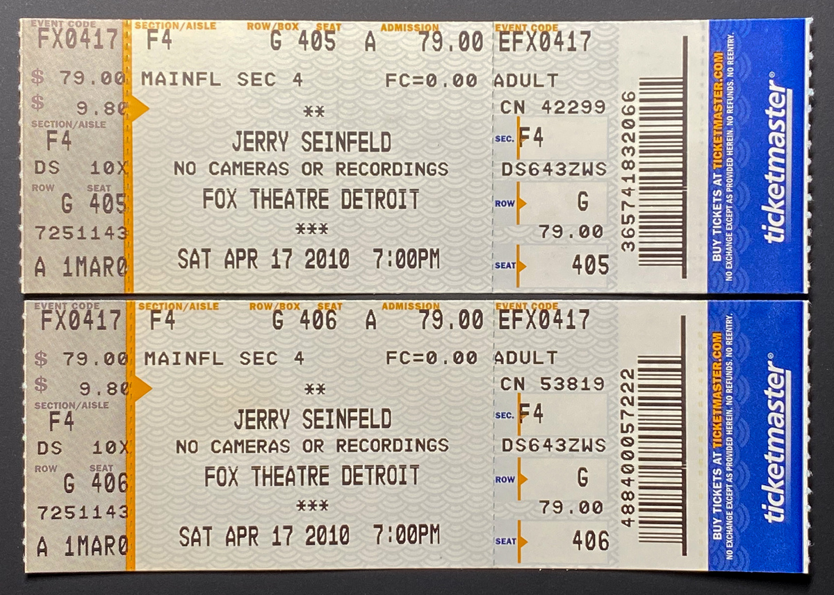 Jerry Seinfeld Concert & Tour History (Updated for 2023) | Concert Archives