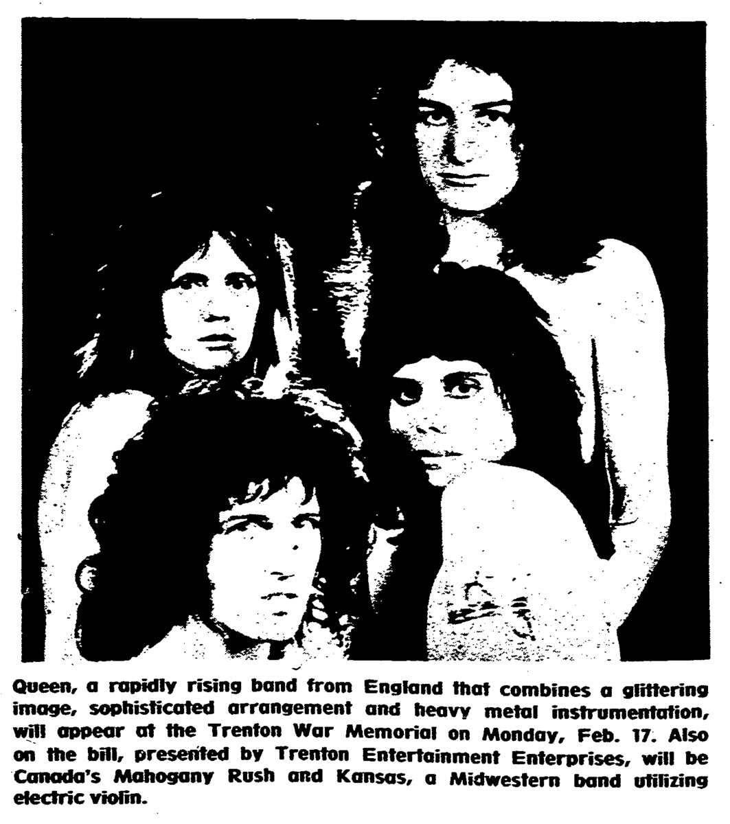 Feb 17, 1975: Queen / Mahogany Rush / Kansas at Trenton War Memorial ...