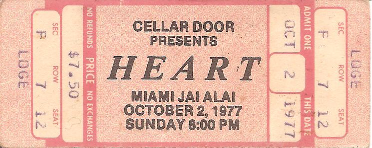 Heart's 1977 Concert & Tour History | Concert Archives