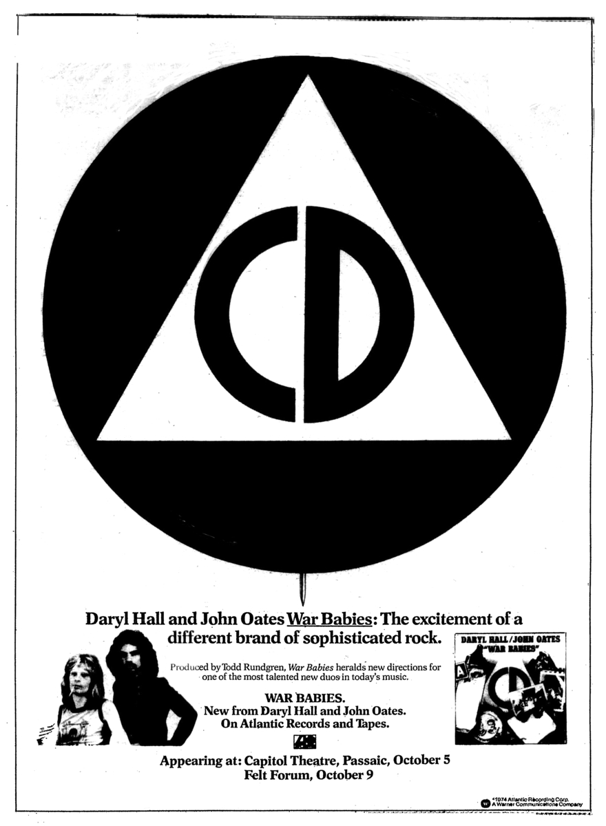 Oct 09, 1974: Lou Reed / Hall and Oates at Felt Forum New York, New ...