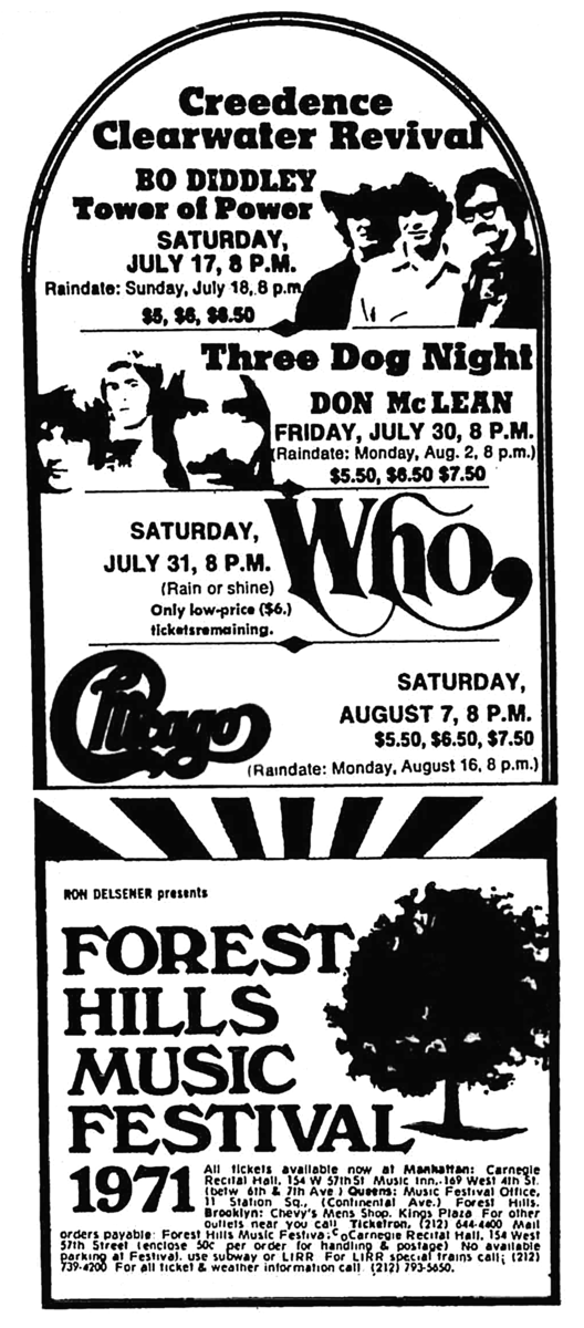 Chicago's 1971 Concert & Tour History | Concert Archives