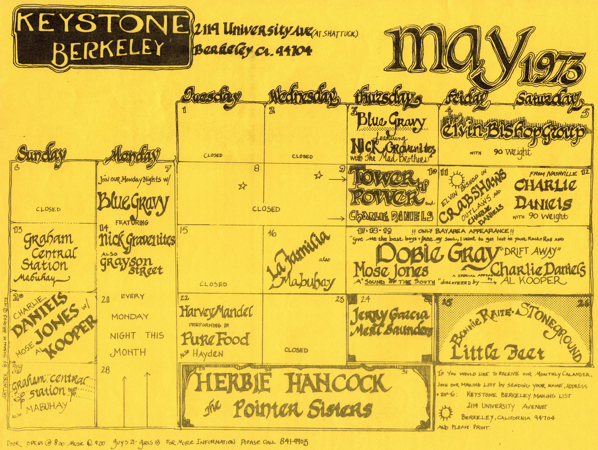 Concert History of Keystone Berkeley Berkeley, California, United ...