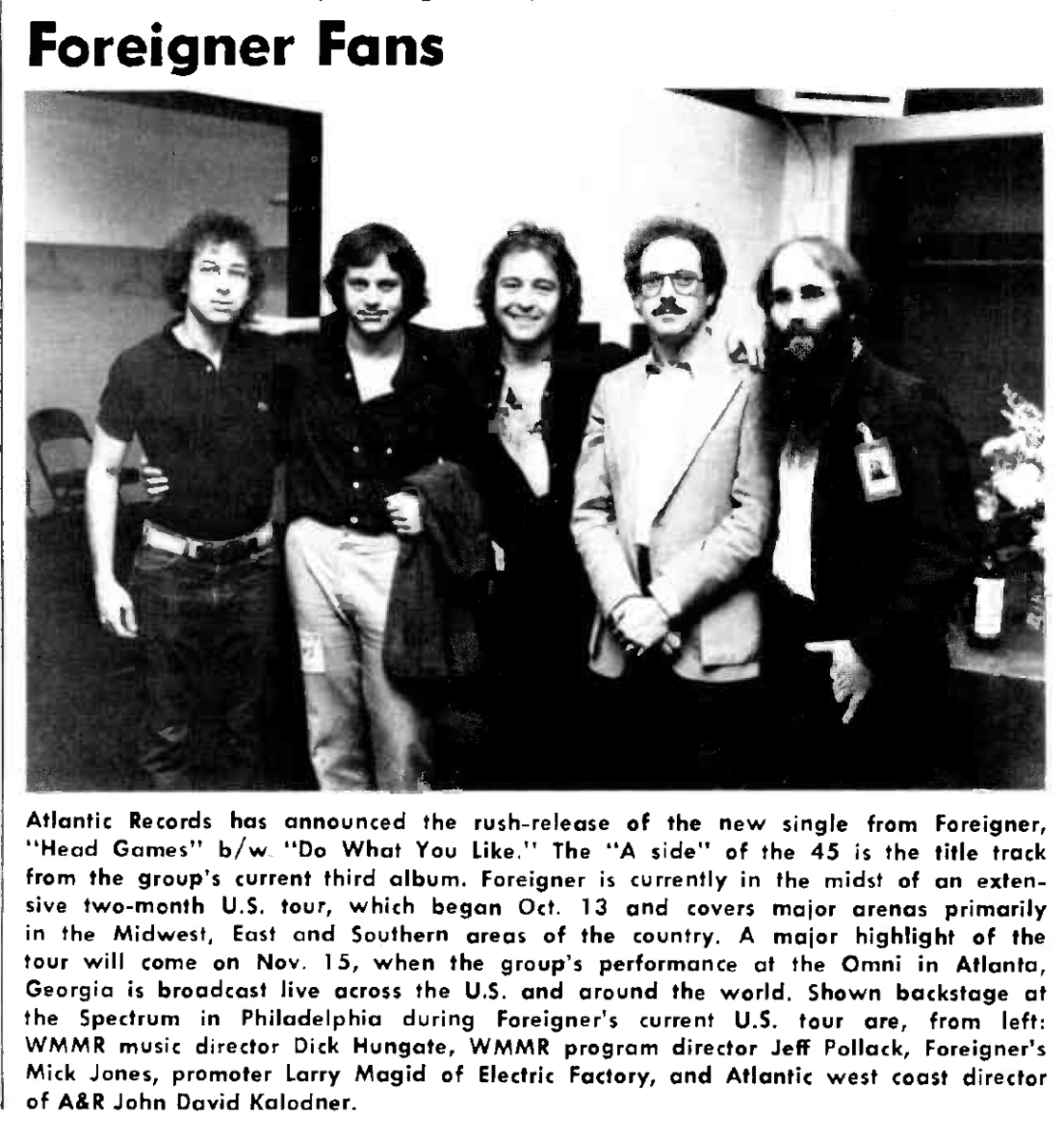 Foreigner's 1979 Concert & Tour History | Concert Archives