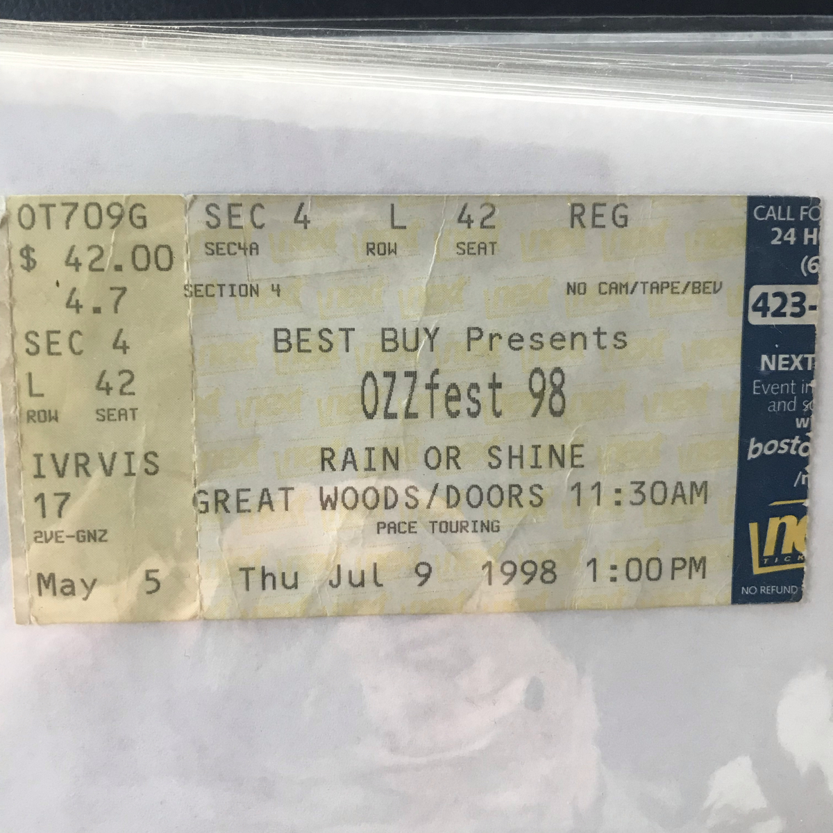 Jul 07, 1998: Ozzfest 1998 at Mansfield, Massachusetts, United States ...