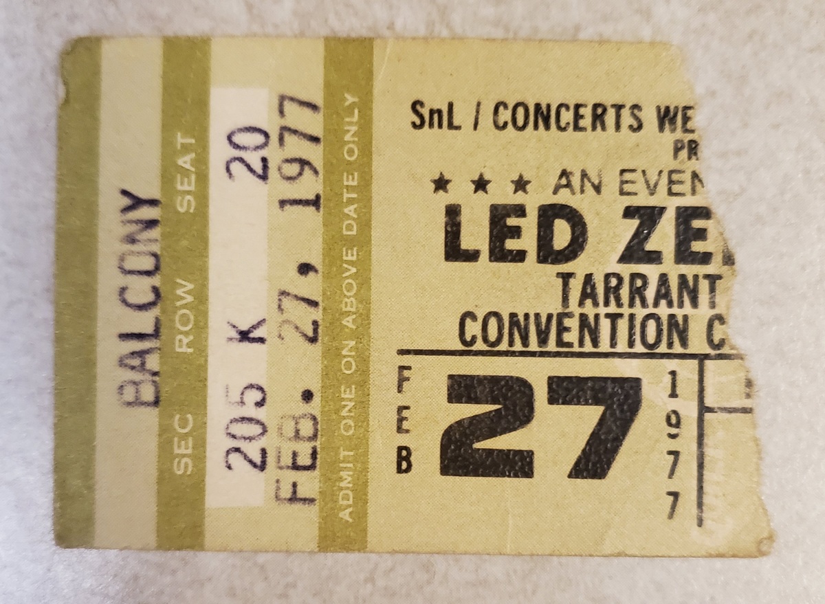 May 22, 1977: Led Zeppelin at Tarrant County Convention Center Fort ...