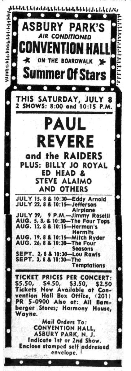 Paul Revere & The Raiders Concert & Tour History | Concert Archives