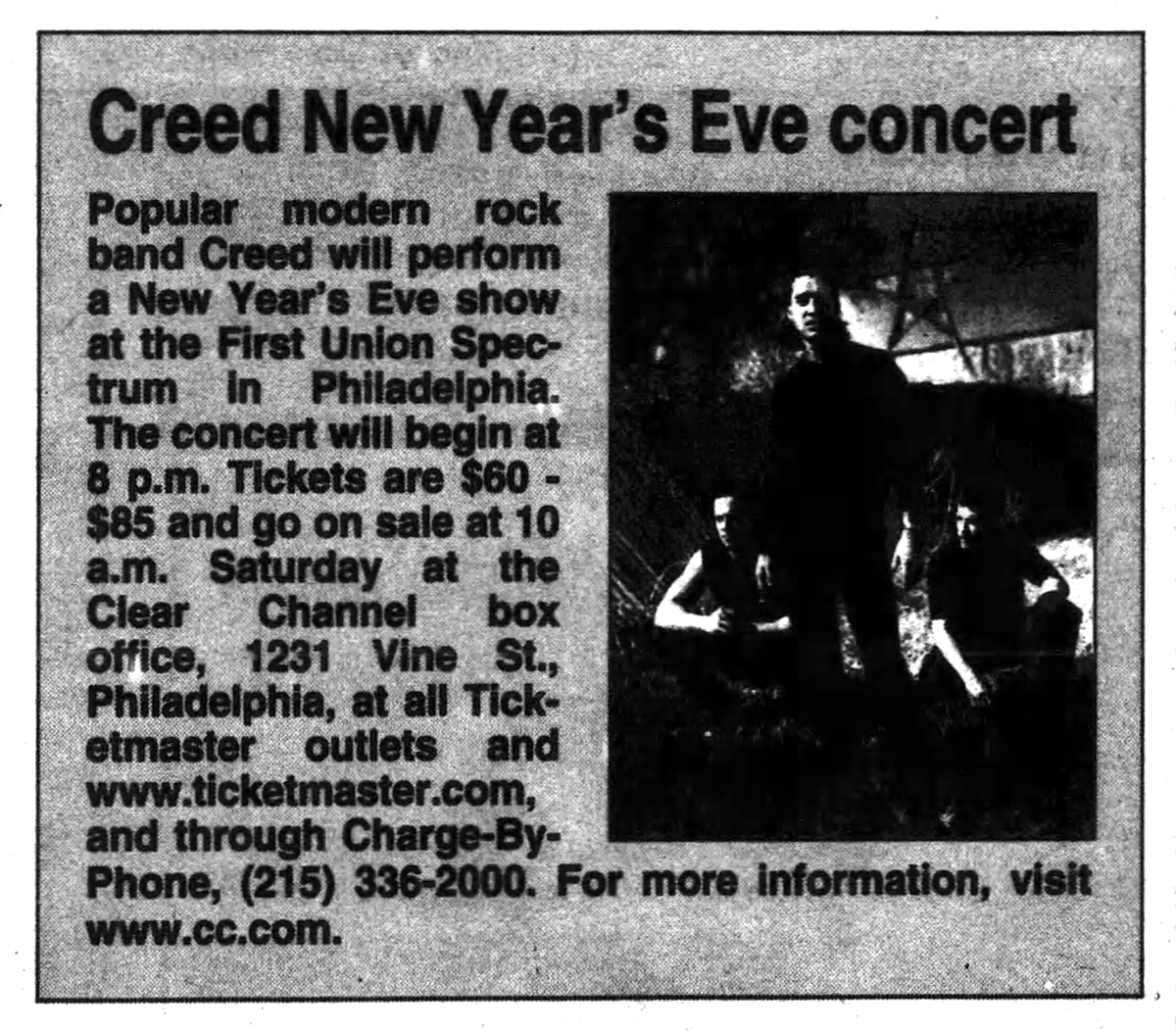 Creed's 2002 Concert & Tour History | Concert Archives