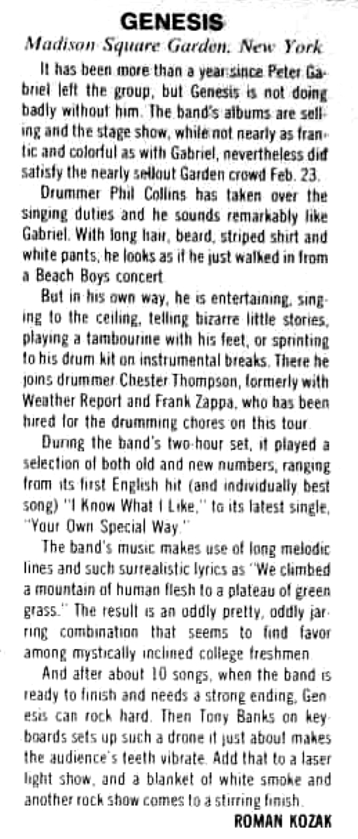 Genesis's 1977 Concert & Tour History | Concert Archives