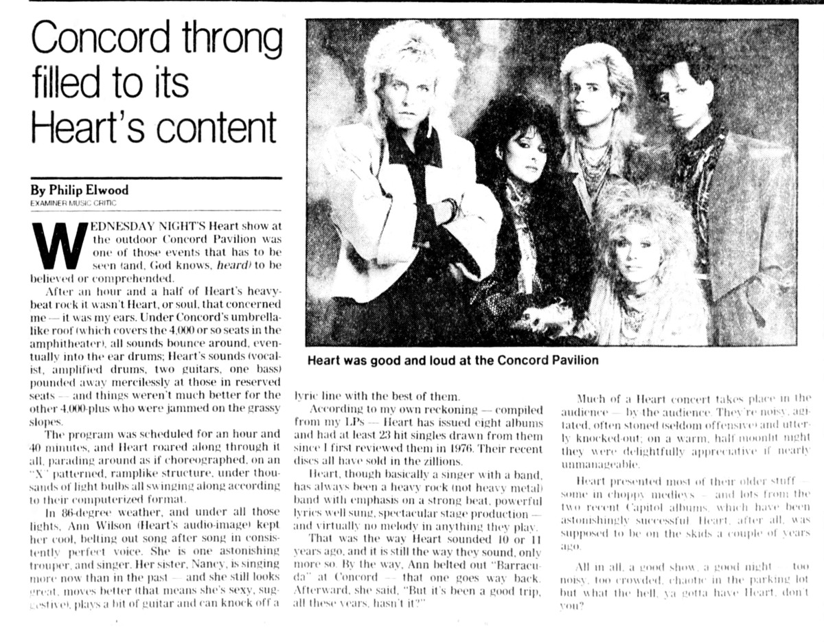 Heart's 1987 Concert & Tour History | Concert Archives