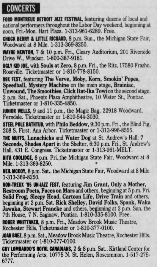 Concert History of Phoenix Plaza Amphitheatre Pontiac, Michigan, United ...